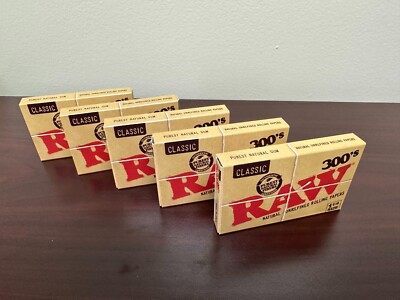 RAW Classic 300s 1 1/4 Rolling Papers 5 packs | eBay