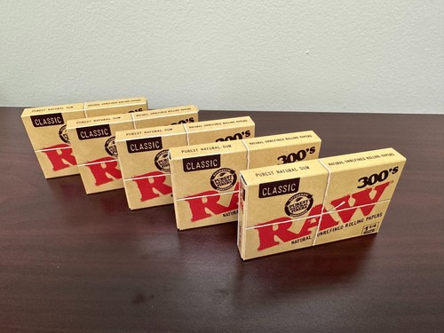RAW Classic 300s 1 1/4 Rolling Papers 5 packs | eBay
