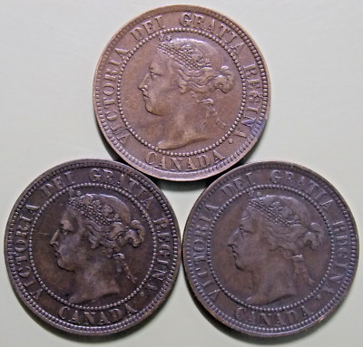 1894 1898 1900 Canada Canadian Large Cent Victoria Coins Lot Of 3 | eBay