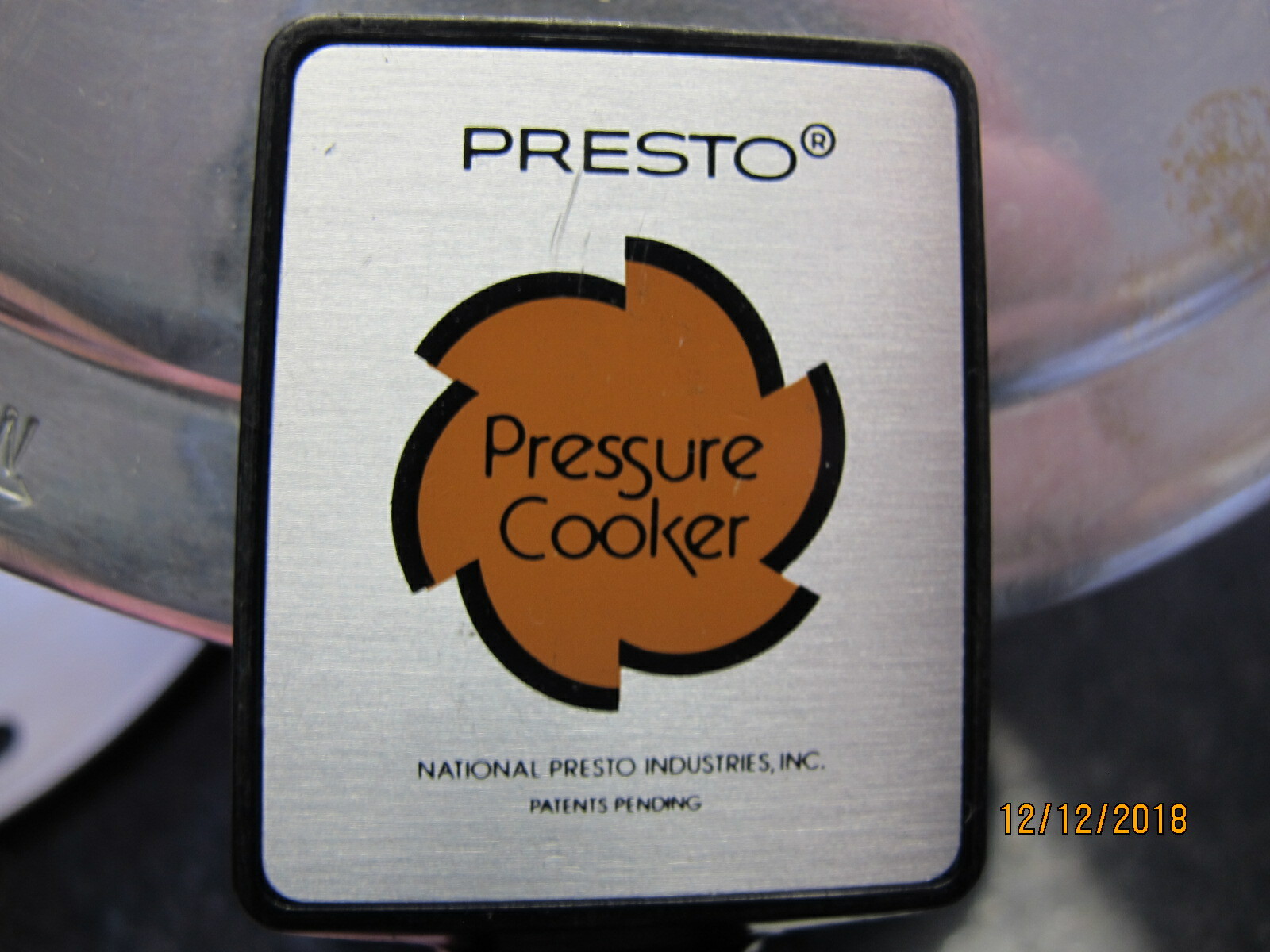 Presto 4 QT Pressure Cooker PRESSURE COOKER ALUMINUM Model 409A ...