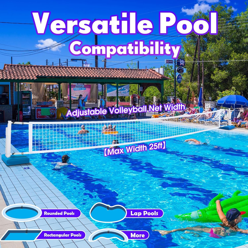 LED Pool Volleyball Net Set, Light up Pool Volleyball Game Set with LED ...