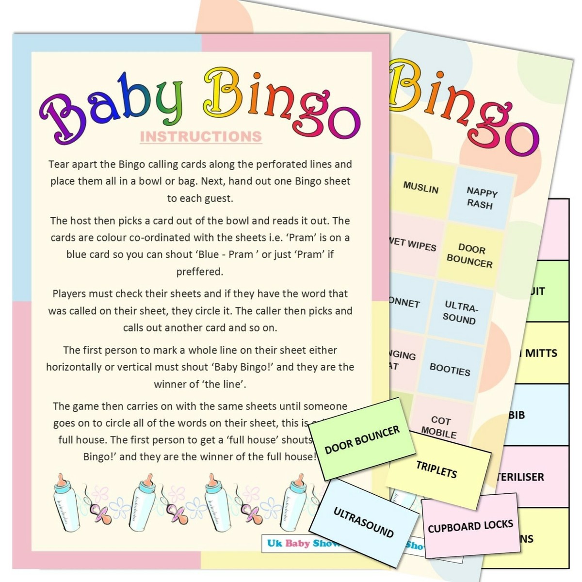 Print Baby Shower Bingo Templates Baby Bingo, Neutral Baby Shower