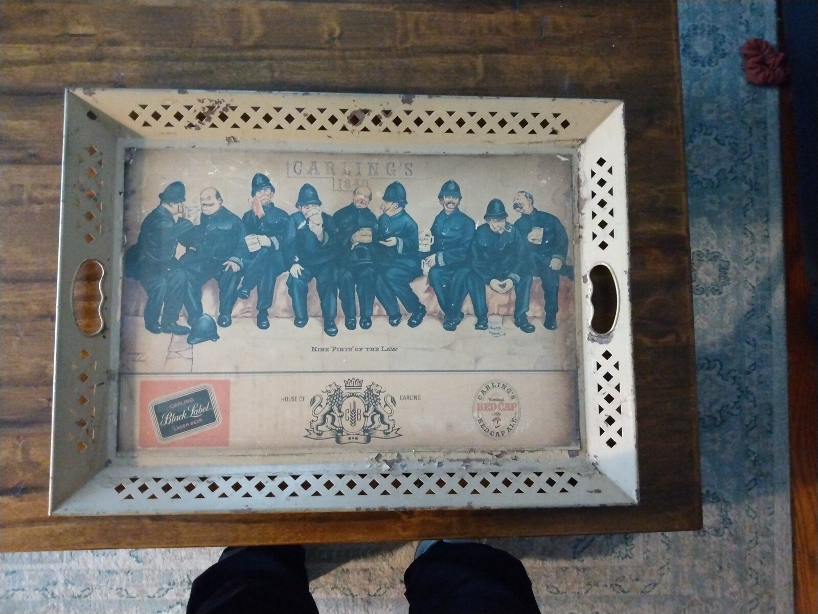 Vintage Carling's Black Label Beer Tray Nine Pints of the Law Bar ...
