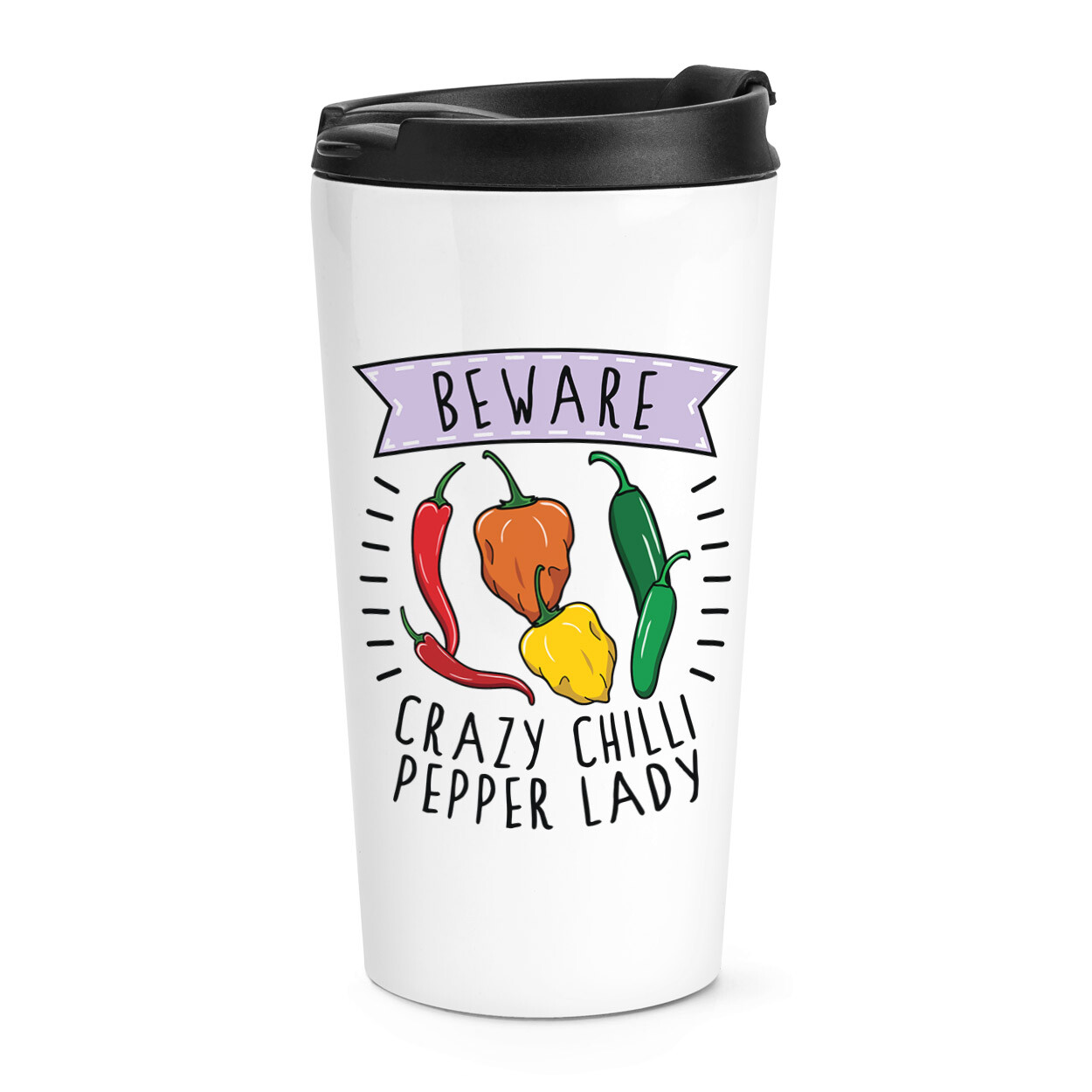 Beware Crazy Chilli Pepper Lady Travel Mug Cup Mum Mothers Day ...