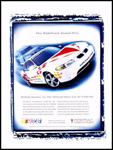 2000 Pontiac Grand Prix Pace Race Vintage Advertisement Print Art Car ...