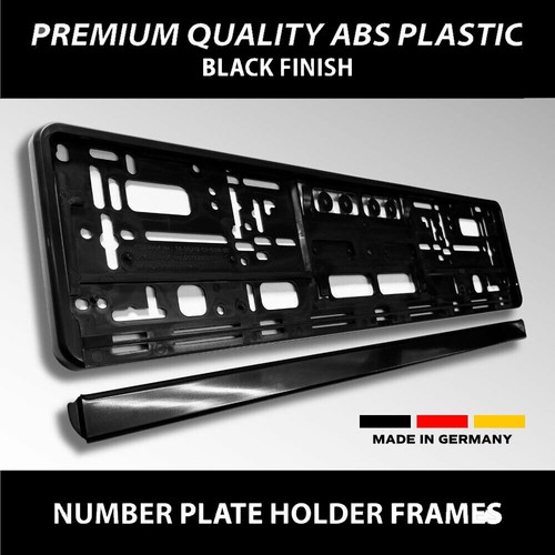 2 X Black Registration Number Plate Surrounds Holder Frame Cars Vans ...