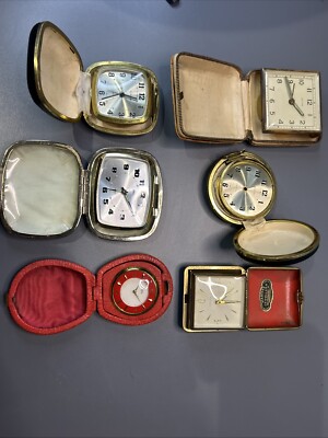 vintage german travel clock with leather case | eBay UK