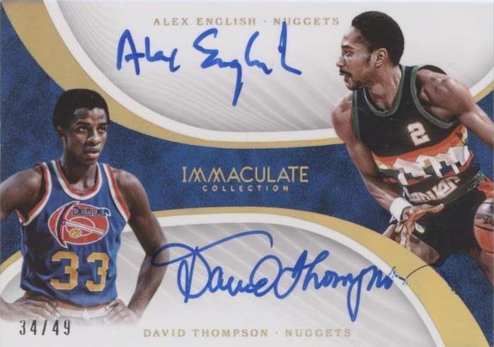 2017-18 Panini Immaculate Collection - Dual Autographs Alex English ...