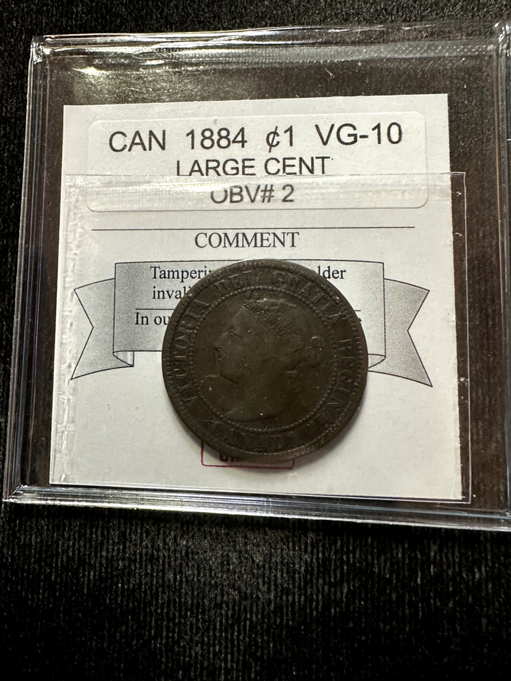 1884 Obv.#2 Canada Large One ¢1 Cent, Coin Mart Graded**VG-10** | eBay