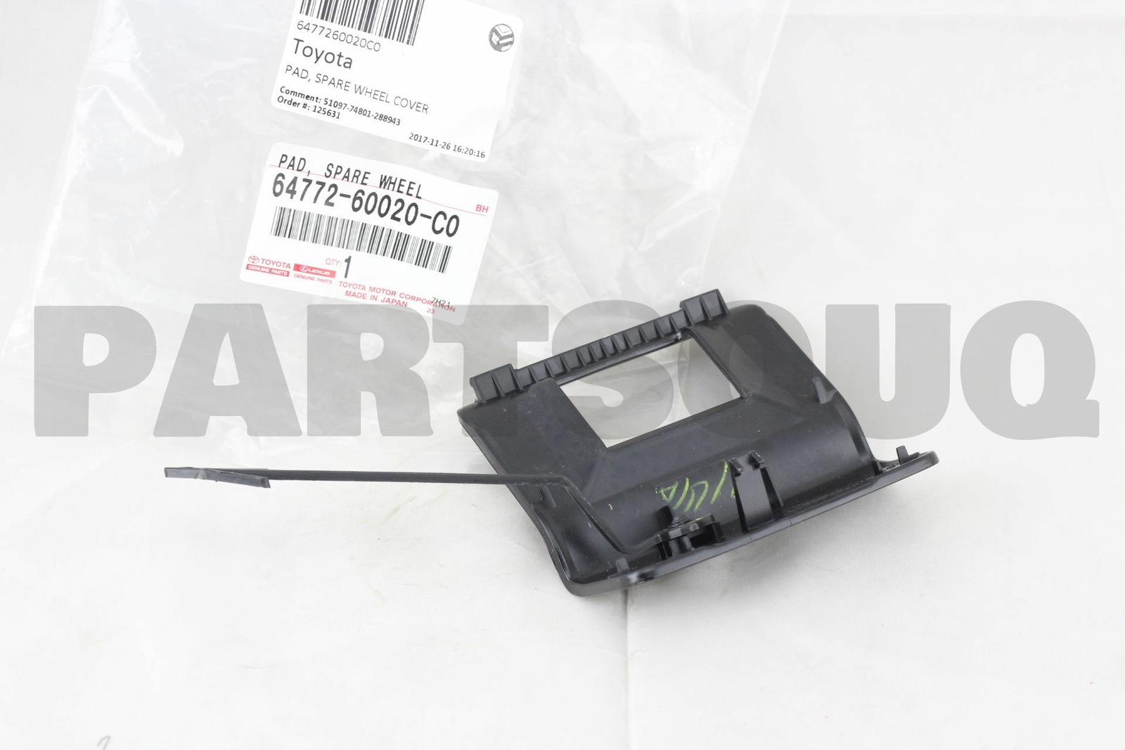 6477260020C0 Genuine Toyota PAD, SPARE WHEEL COVER 64772-60020-C0 | eBay