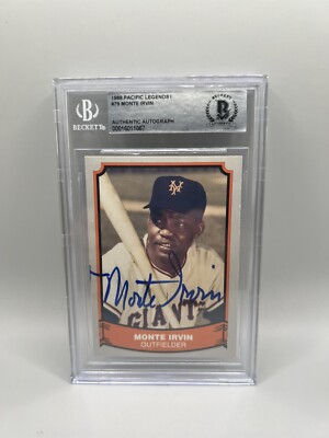 Monte Irvin Signed 1988 Pacific Legends #79 Card Beckett Auto | eBay