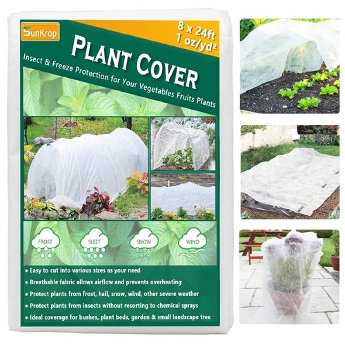 Plant Covers Freeze Protection, 1oz/yd² 8x24ft Non-Woven Floating Row ...
