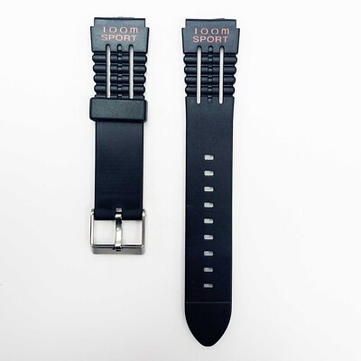 18MM PVC Plastic Watch Band Black 100M Sport for Casio Timex Seiko ...