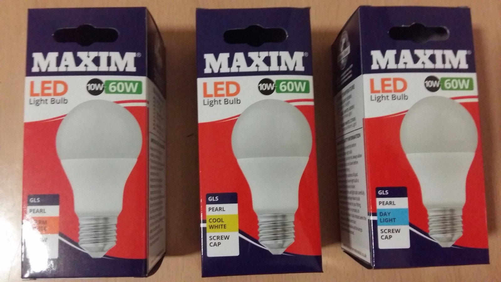 Maxim LED GLS Bulbs 6w 10w 16w BC B22 ES E27 Warm Cool Day White 40w ...
