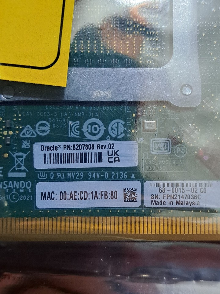 Data Processing Unit Pensando DPU DSC2-2Q200-32R32F64P-R Oracle 8207808 ...