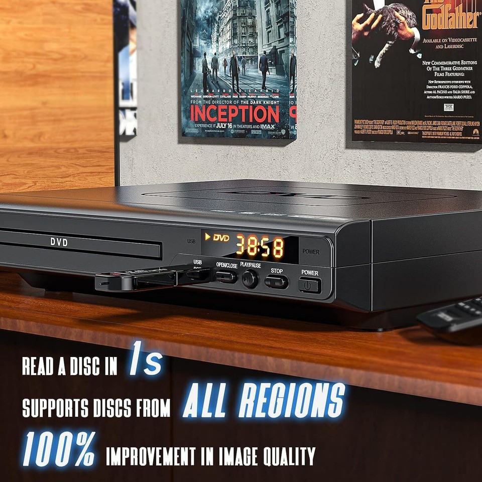 Region Free DVD Player with Remote HDMI for TV CD Player for Home ...