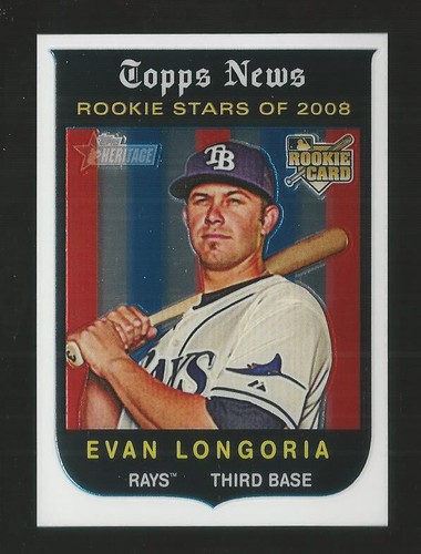 2008 Topps Heritage Chrome Evan Longoria Rays RC #220 Rare Parallel Sp ...