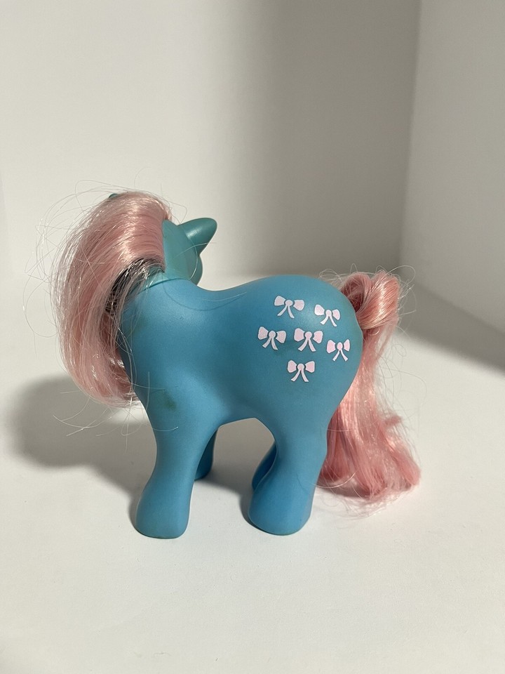 My Little Pony G1 Ponies Vintage BOW TIE Blue Pink MLP 1983 Hasbro ...