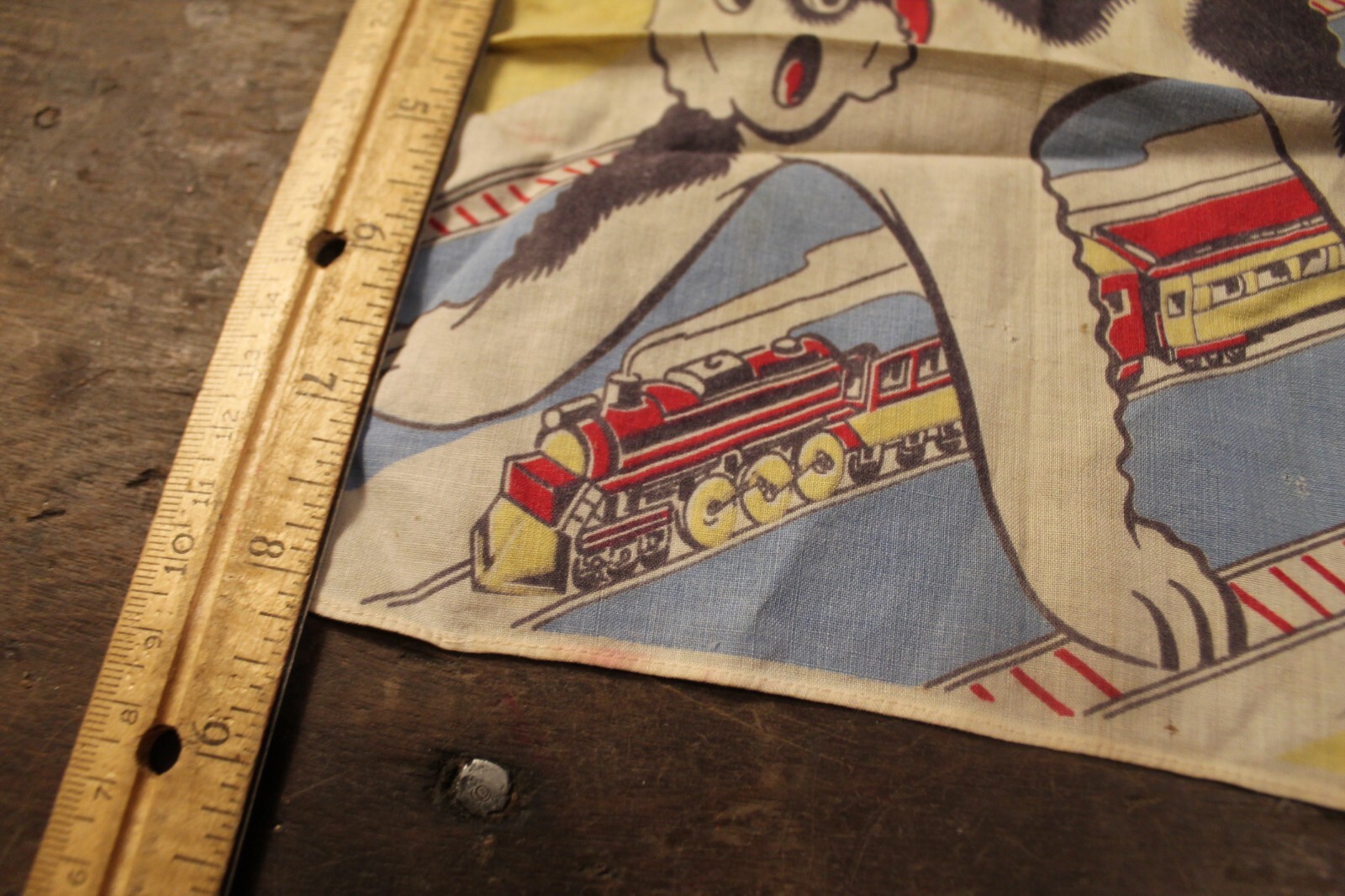 Antique Child's Hankie Handkerchief Scarf Tom Lamb Dog and Toy Train 8 ...