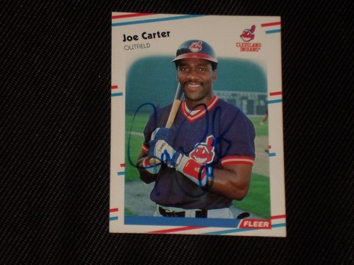 JOE CARTER 1988 FLEER SIGNED AUTOGRAPHED CARD #605 CLEVELAND INDIANS | eBay