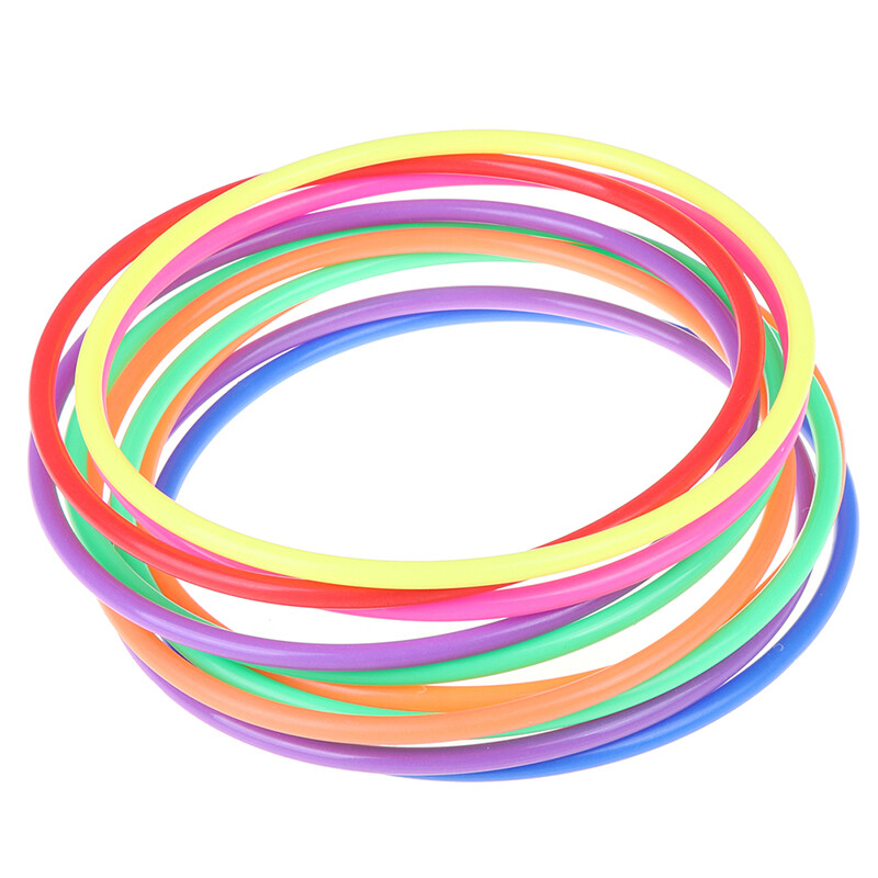 5 x 18CM Colorful Plastic Hoopla Ring Toss Circle Set Educational Toy ...
