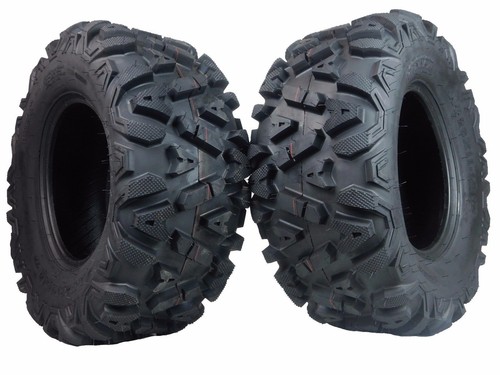 New MASSFX KT 26" ATV 4 Wheeler Rear Tires (2) Set Side Bite Tread 6ply ...