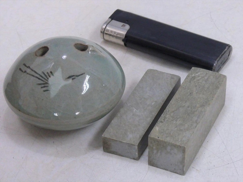 Vintage Korean Calligraphy Set: Inkstone, Brushes, Seal Stones ...