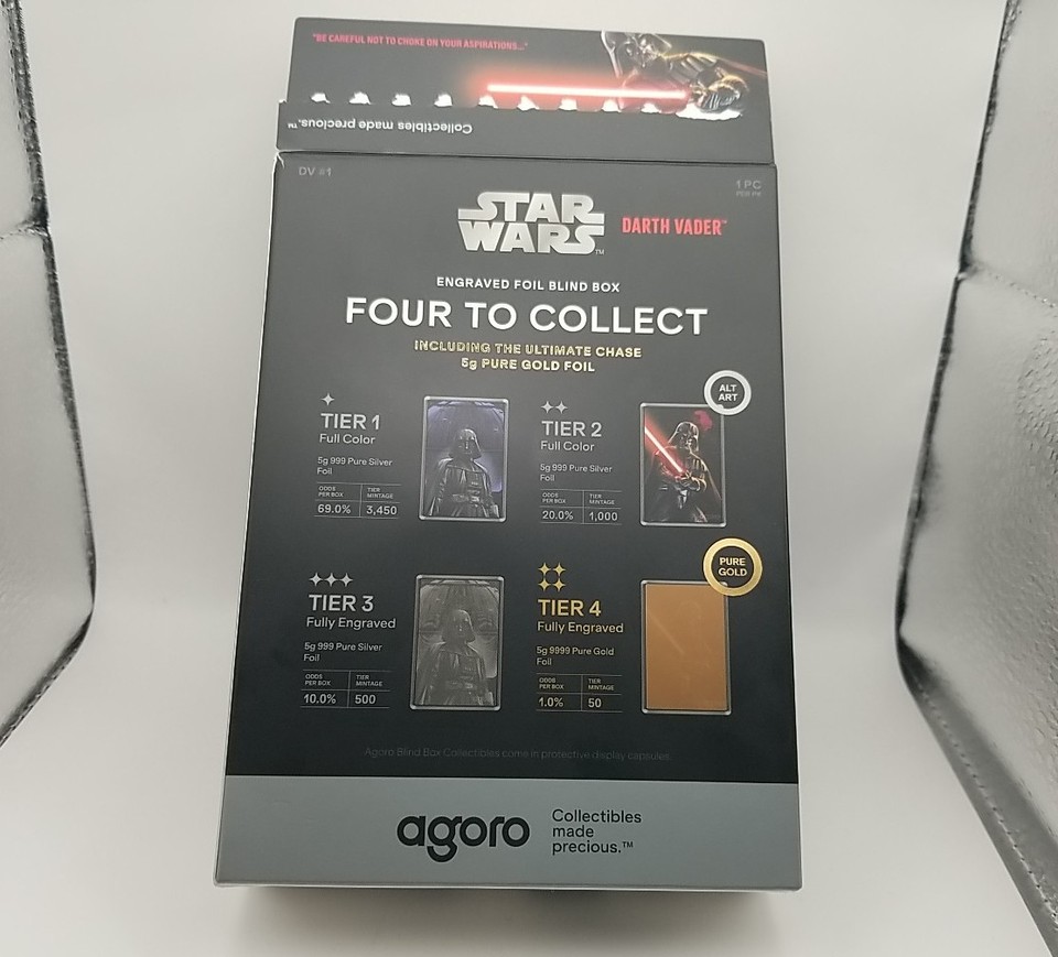 Star Wars Darth Vader Precious Metal Foil Agoro Box - Tier 1 Full Color ...