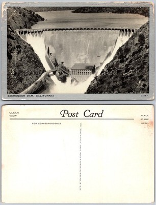 Exchequer Dam California Postcard | eBay