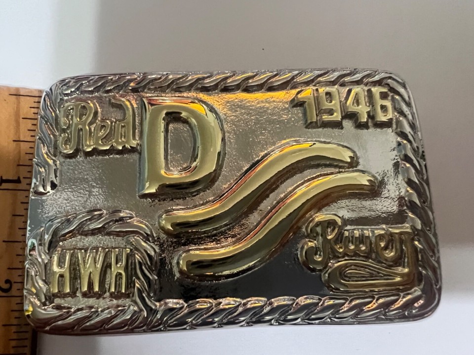 **Set of 2 John Wayne Red River D Nickel/18 kt Gold Belt Buckles Movie ...