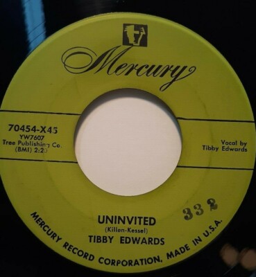 ROCKABILLY 45 RPM, TIBBY EDWARDS, UNINVITED / TRY TO UNDERSTAND | eBay