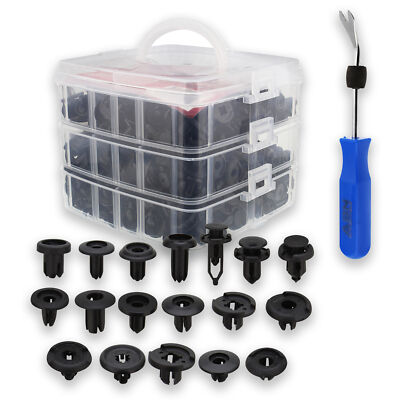 ABN Car Bumper Clips 620pc Set - 16 Sizes Plastic Rivets Fastener Push ...