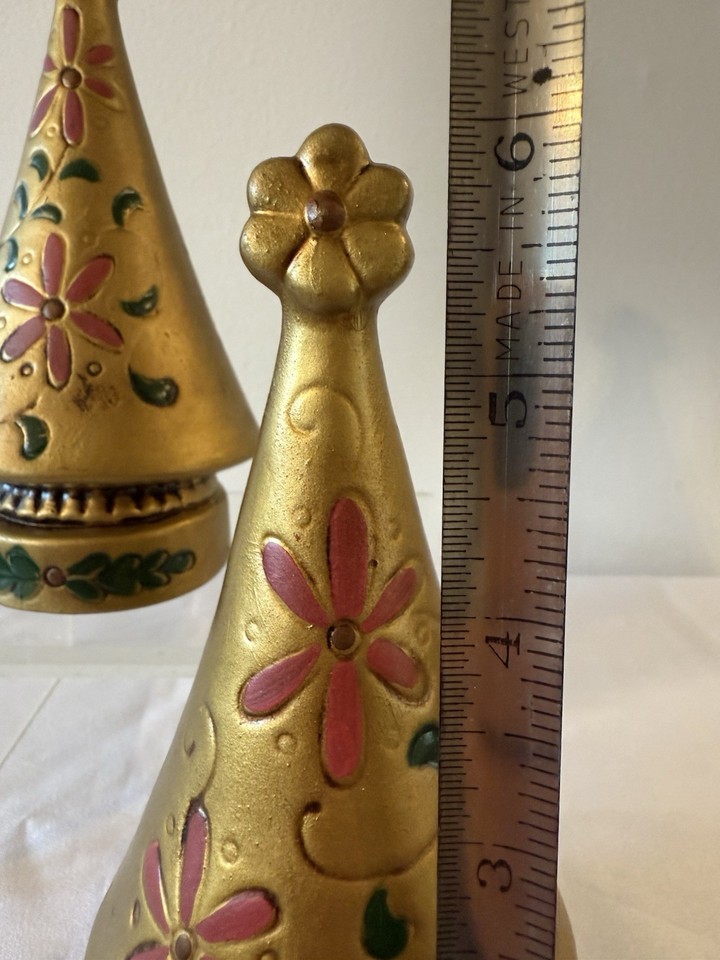 2 Vintage MCM Holt Howard Papier Mache Christmas Trees 6" Swank Modern ...