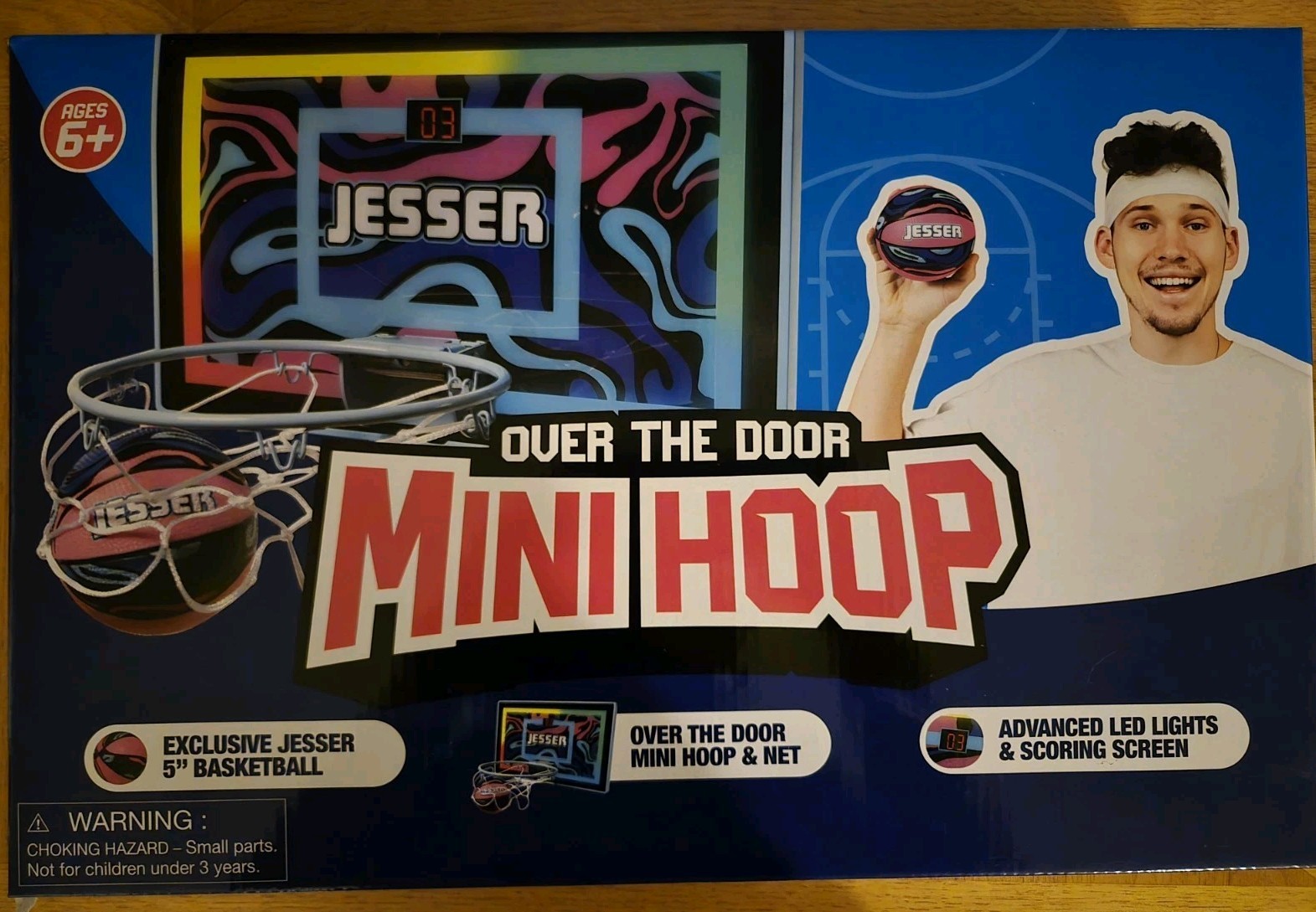 JESSER Over the Door Mini Hoop with LED Scoring - Indoor Basketball Set ...