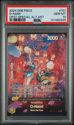 PSA 10 GEM MINT One Piece TCG O-Nami SP 500 Years in the Future OP07-10 ...