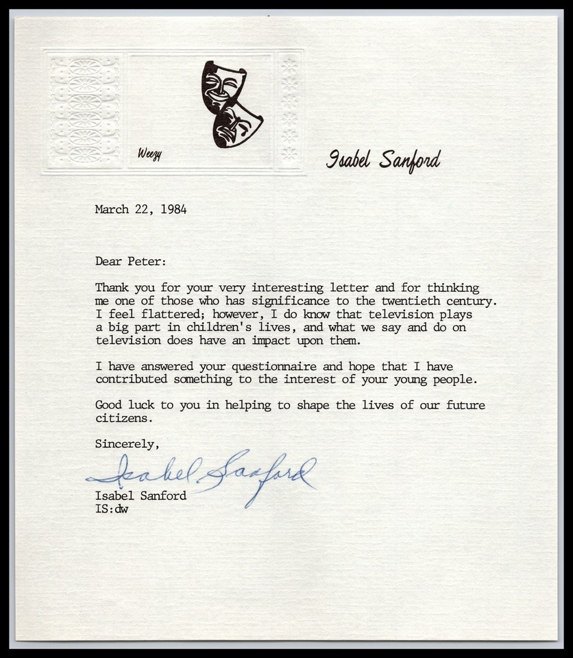 Isabel Sanford - Actress - 7x8 - Typed Letter - Signed | eBay