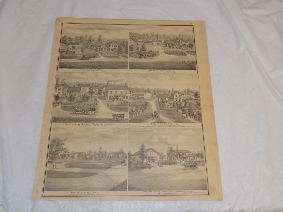 1874 TRUMBULL County, Ohio, MAP OF HOWLAND TOWNSHIP | eBay