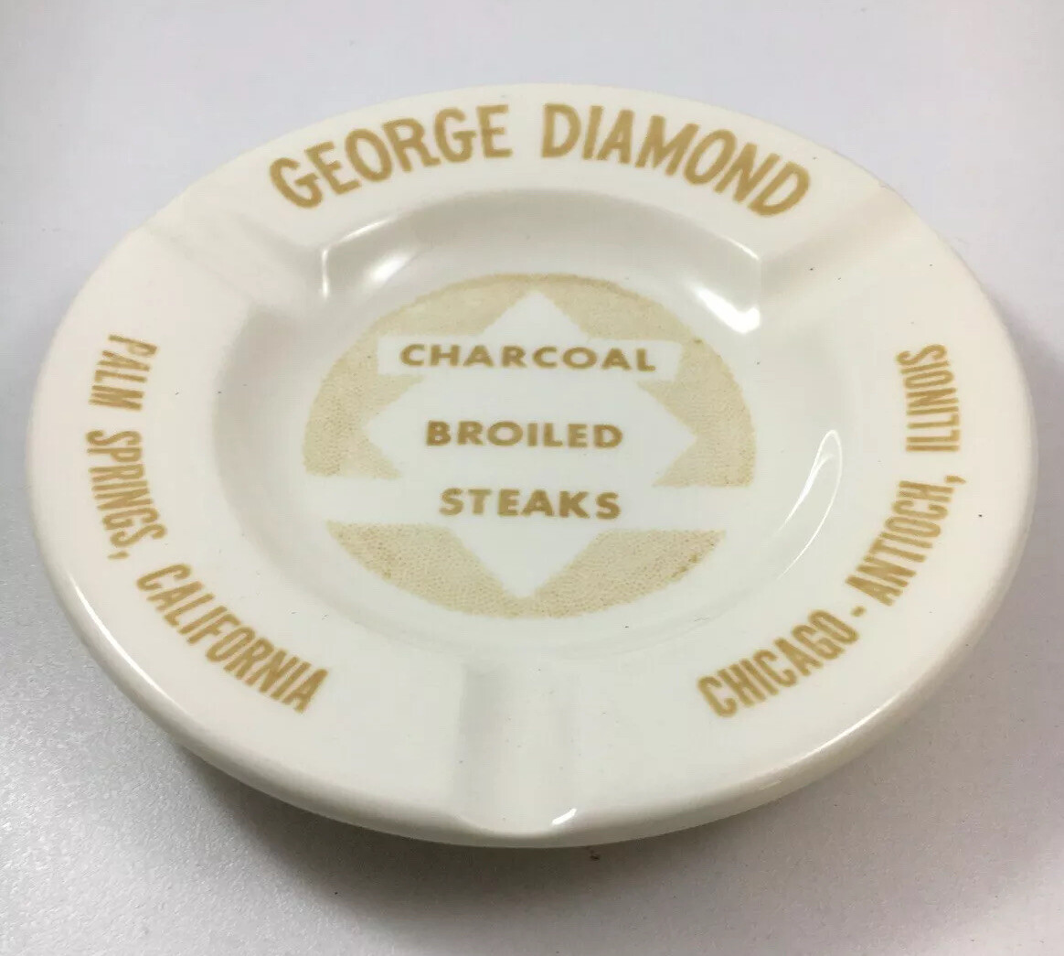 George Diamond Restaurant Steaks Vtg Advertising Ashtray Royal China ...