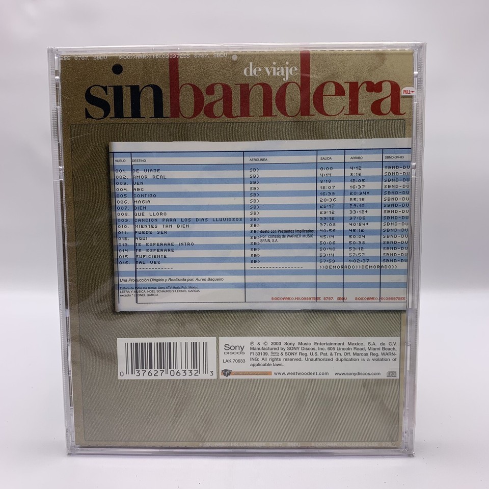 Sin Bandera CD De Viaje 2003 Noel Schajris Leonel Garcia Pop Latino New ...