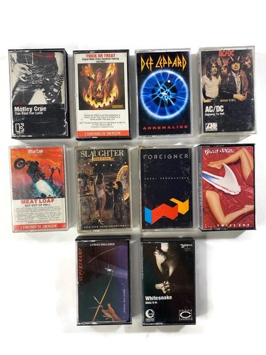 Cassette LOT Hard Classic Rock 80s 90s AC/DC Slaughter Fastway Motley ...