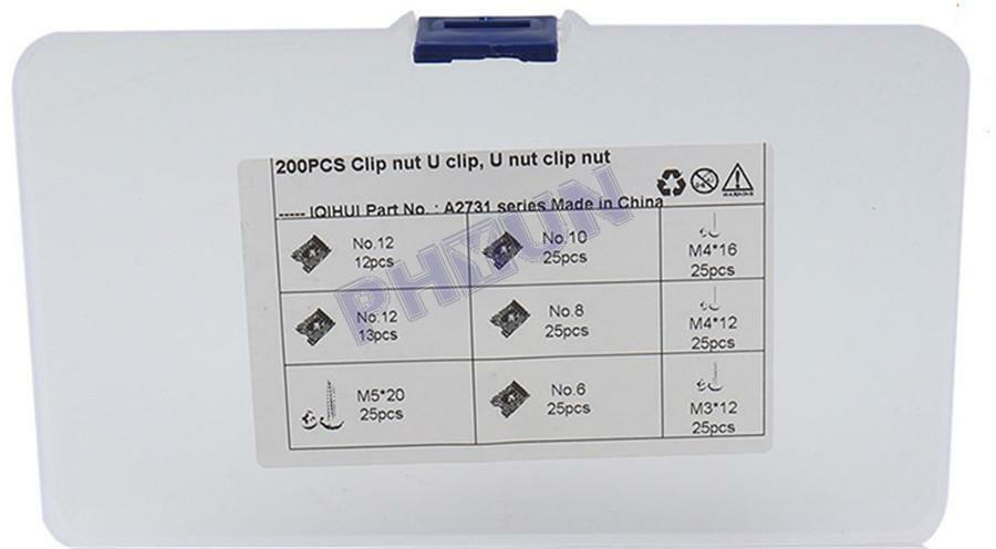 200x U Type Nuts Fasteners Self-Tapped Screw Spire Clips M3 M4 M5 ...