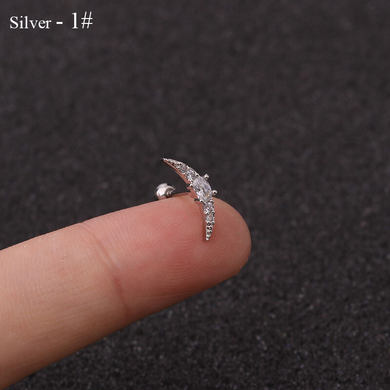 Stainless Steel Cartilage Studs Star Thin Rod Ear Bone Nail Ear ...