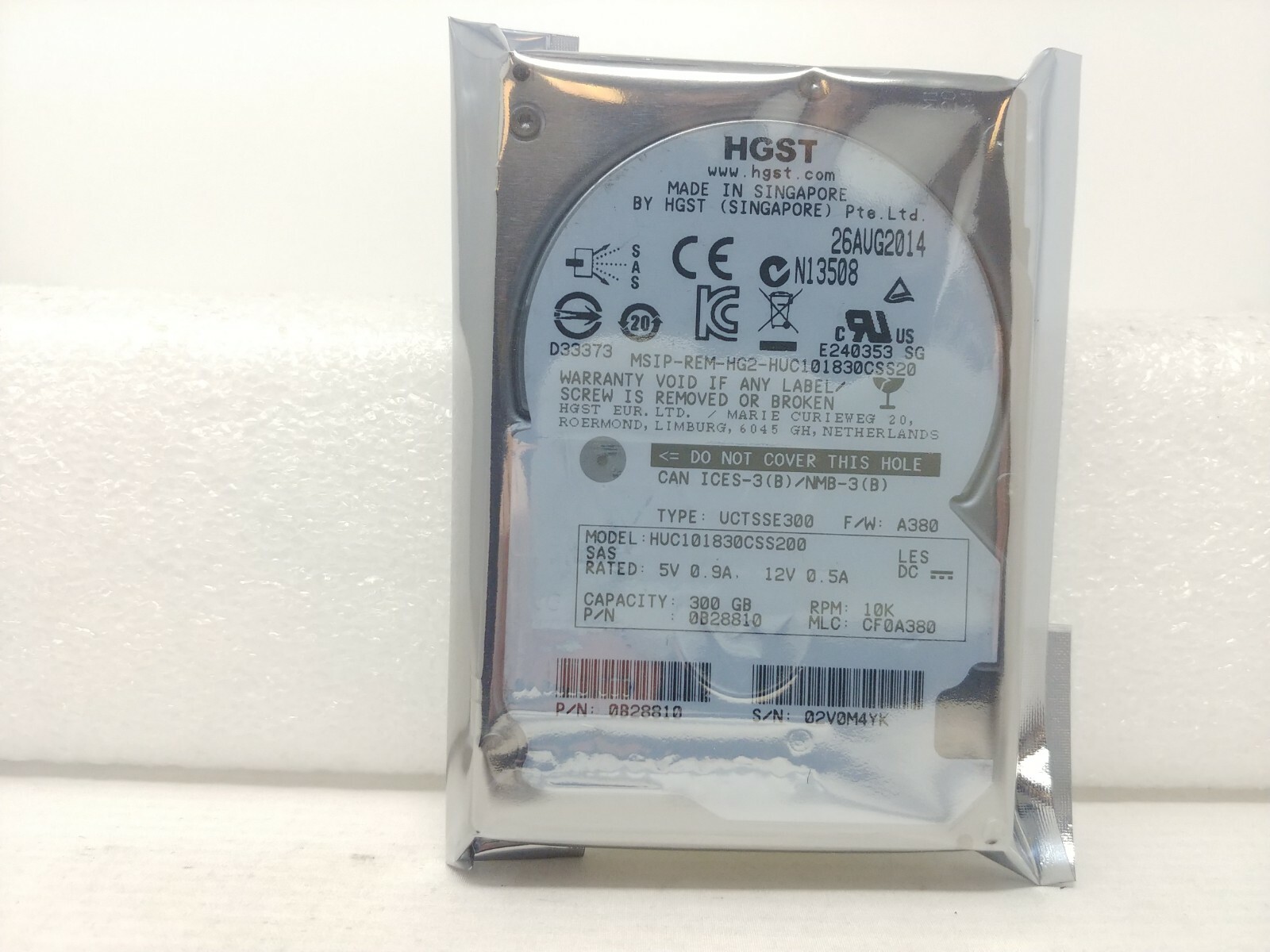 HGST C10K1800 300GB 10K RPM 2.5" SAS Server Hard Drive HUC101830CSS200 ...