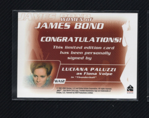 James Bond Women in Motion Autograph Card WA12 Luciana Paluzzi as Fiona ...