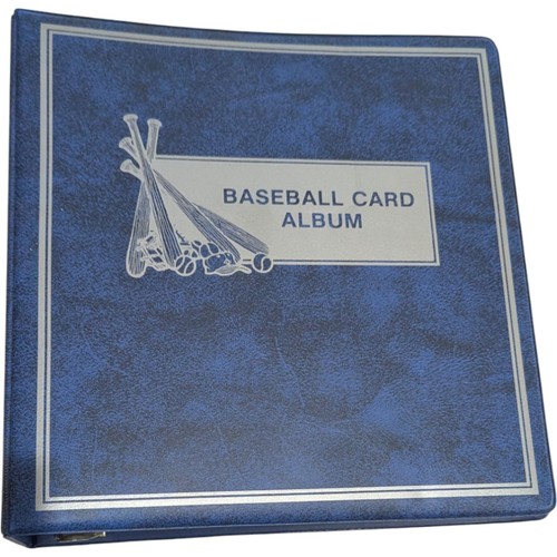 Vintage Baseball Card Album Binder 3 Ring Blue Bats Balls 90s | eBay