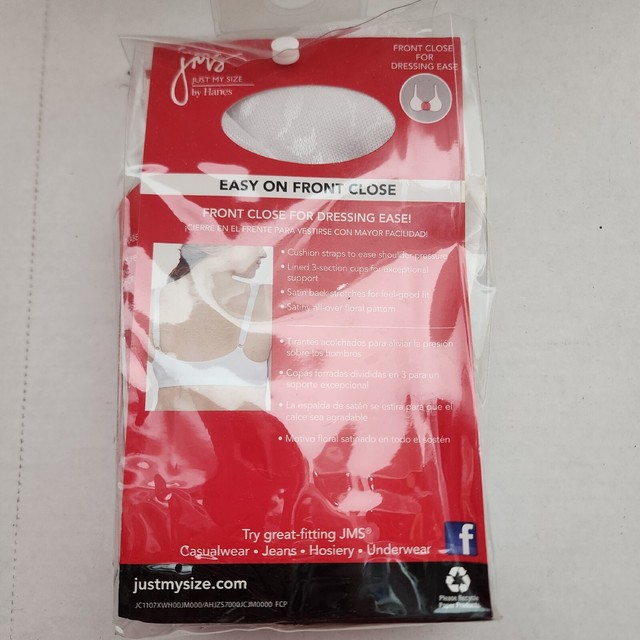 JMS Just My Size Bra Solid White 48 D Wire Front Closure for sale ...