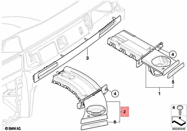 for BMW Genuine Instrument Panel Cup Holder Left 51459174143 for sale ...