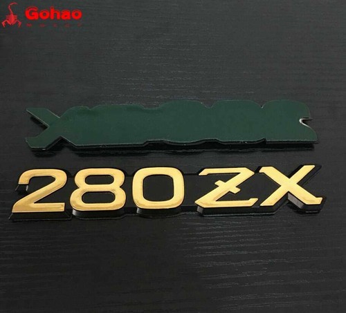 OEM Gold Datsun 280 280ZX Fender Side Emblem Symbol Logo Badges Pair L ...