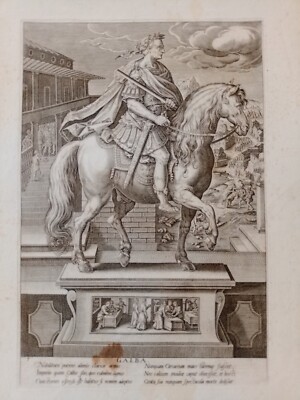 Raffaello Guidi Emperor Galba original burin 1770 antique print | eBay UK