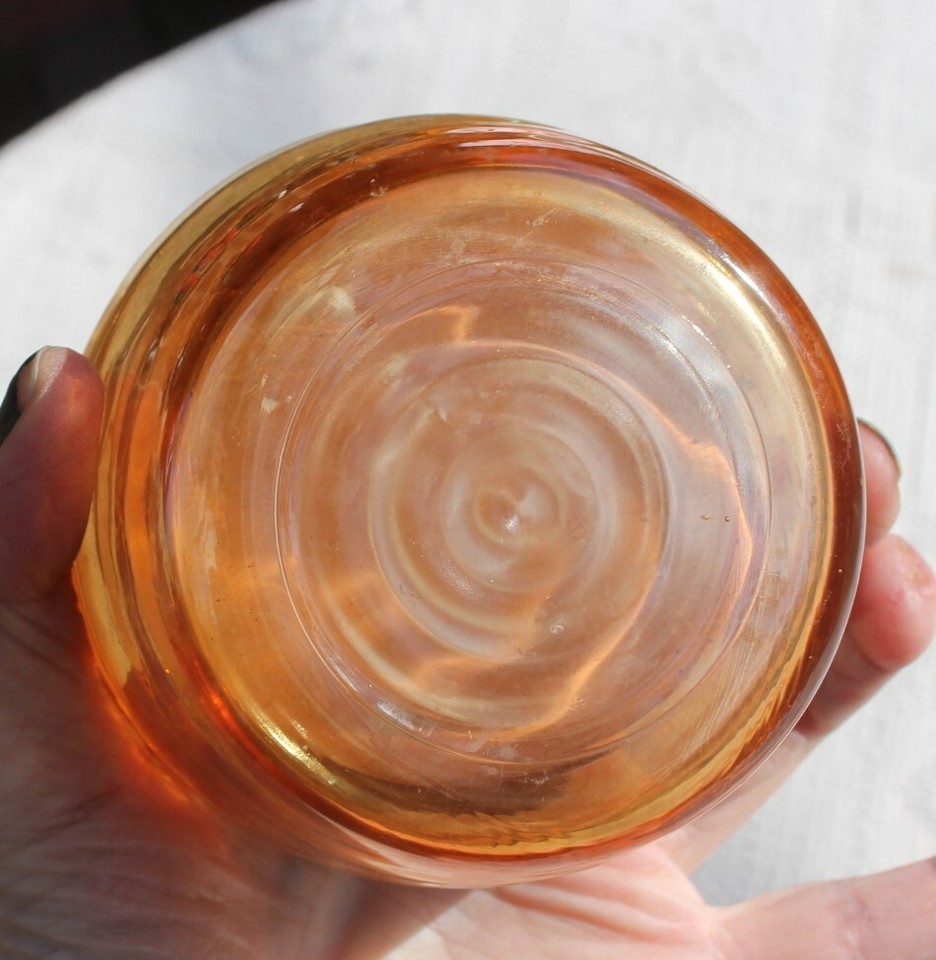 Vintage 1940's Jeanette Marigold Carnival Glass Deer Fawn W Lander Body ...